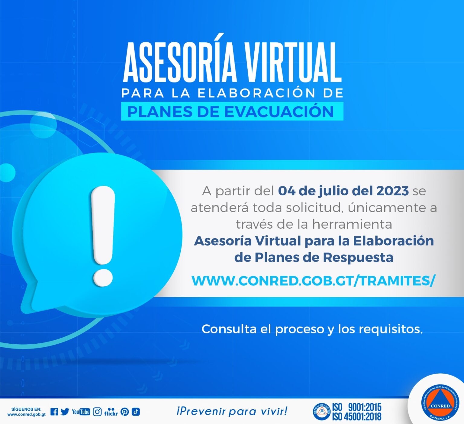 MODERNIZACIÓN PARA LA ASESORÍA DE PLANES DE EVACUACIÓN » CONRED